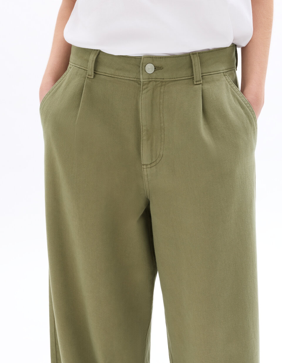 Pantalon large à plis - kaki | celio women