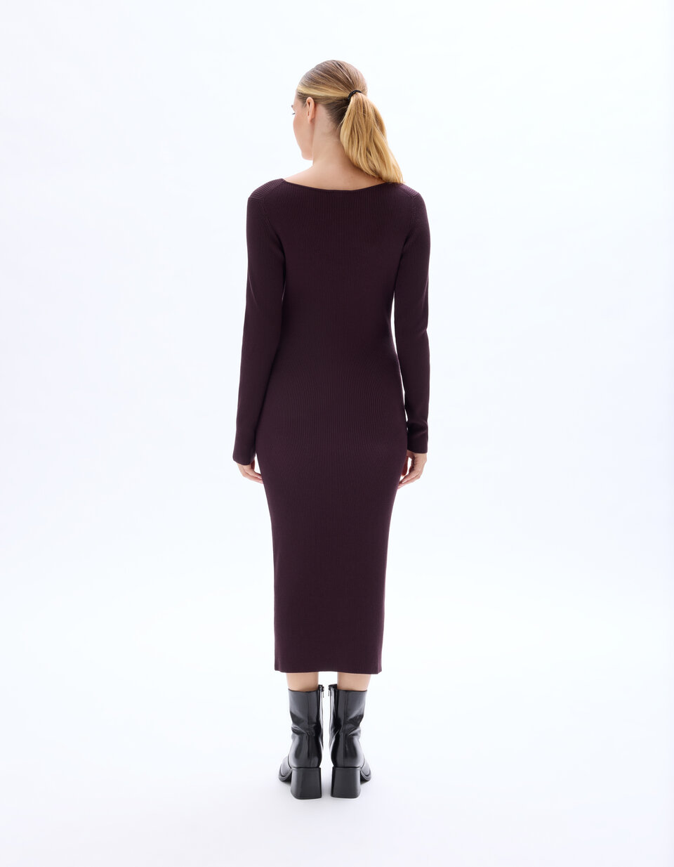 Flowy ribbed maxi dress - brown | celio be camaïeu