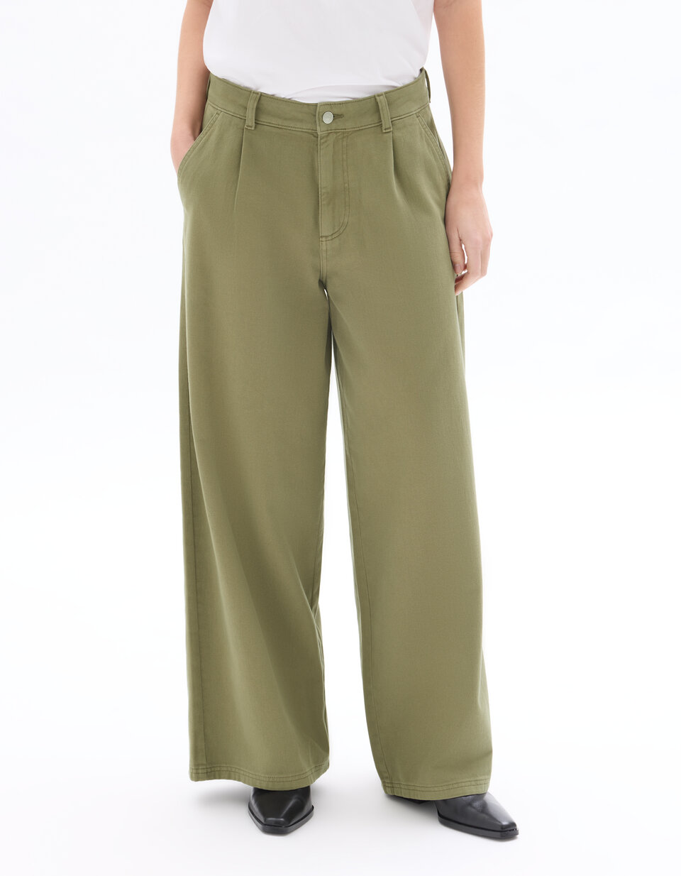 Pantalon large à plis - kaki | celio women