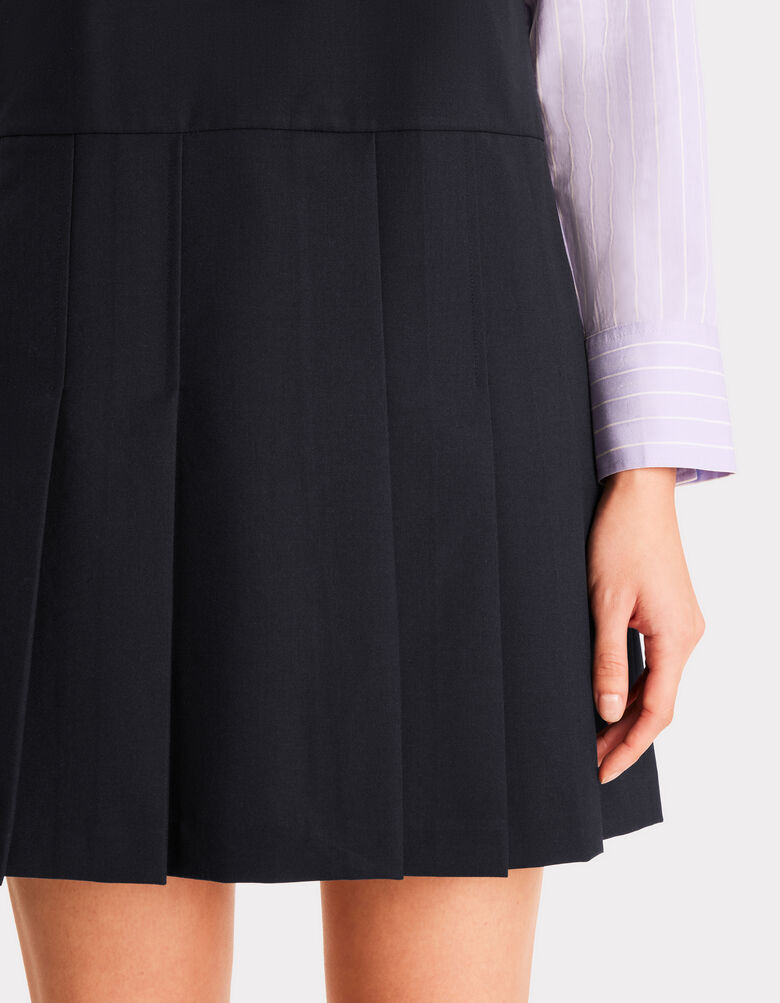 Robe courte à plis - marine | celio be camaïeu