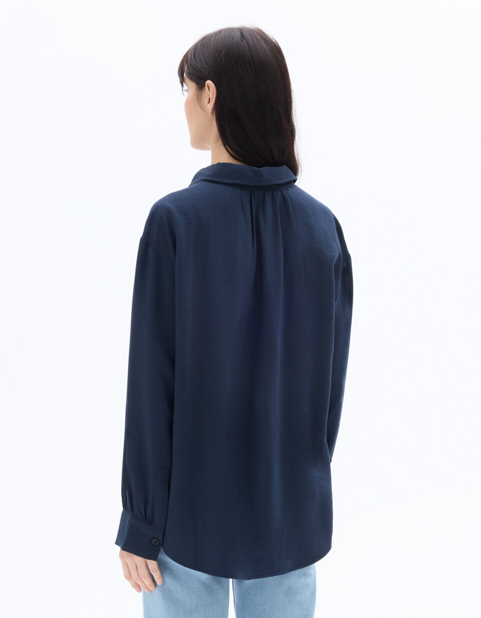 Chemisier oversize à fronces -marine | celio women