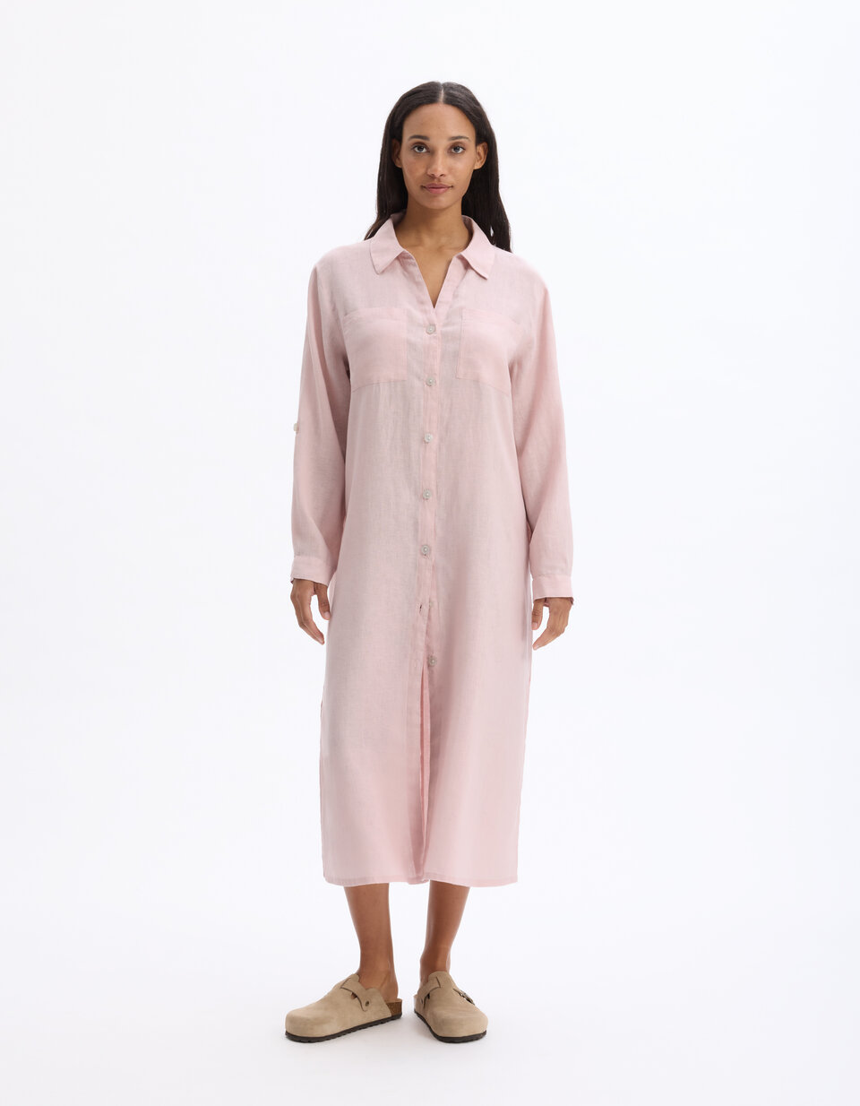 Robe longue en lin - rose | celio be camaïeu