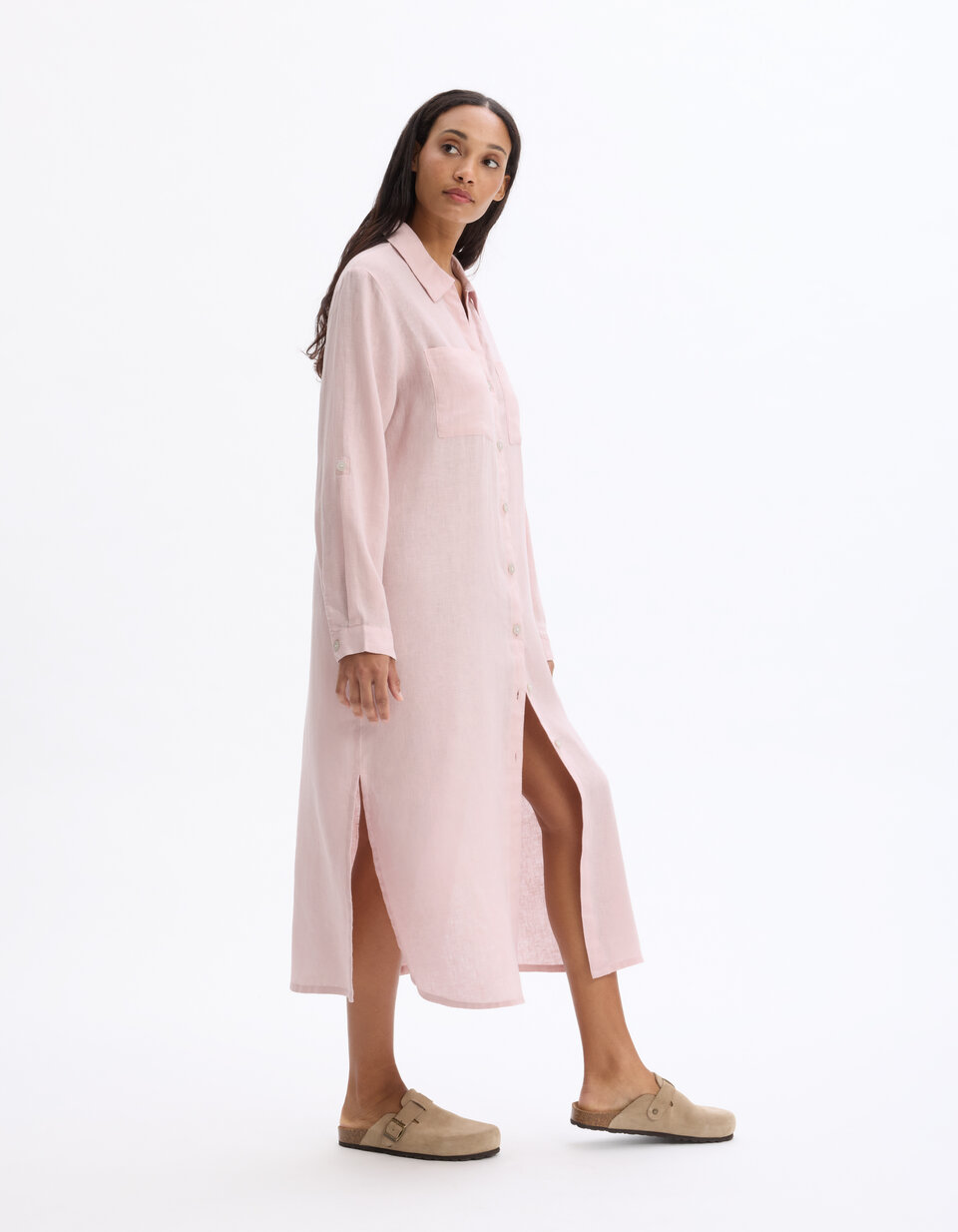 Robe longue en lin - rose | celio be camaïeu