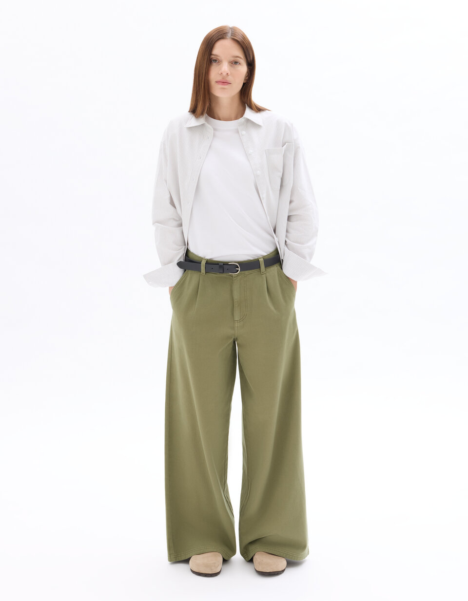 Pantalon large à plis - kaki | celio women