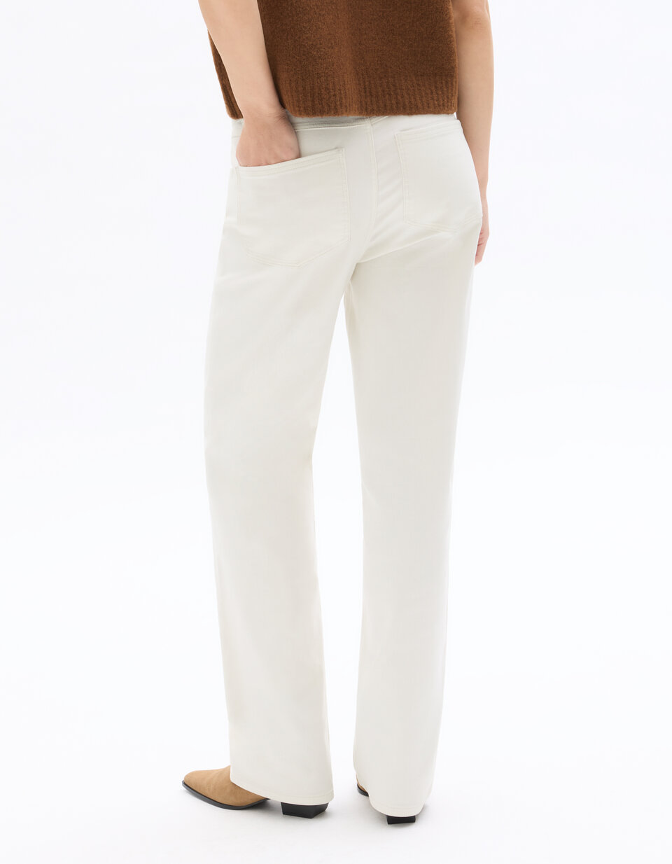 Ecru Straight Pants | celio women