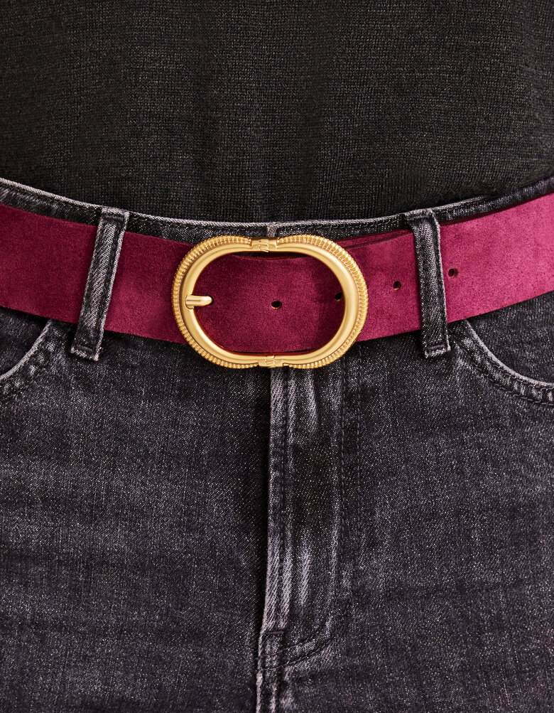 Gekleurde leren riem - bordeaux | celio be camaïeu