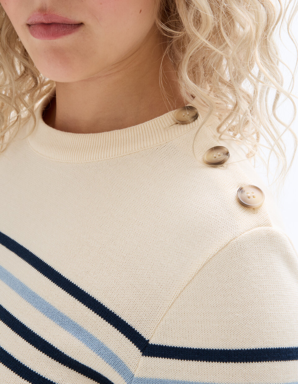 The French striped sailor sweater - blue and white | celio be camaïeu