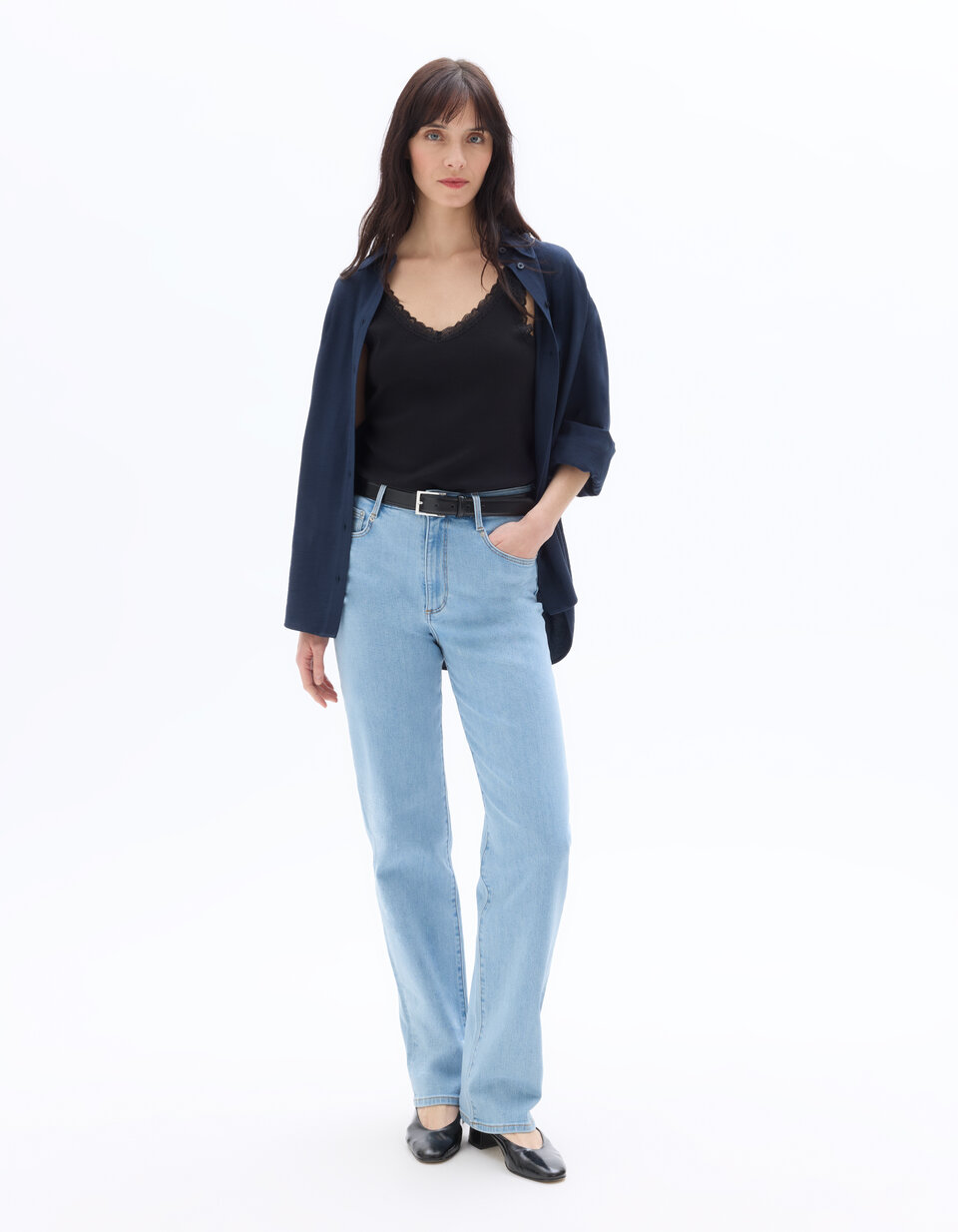 Chemisier oversize à fronces -marine | celio women