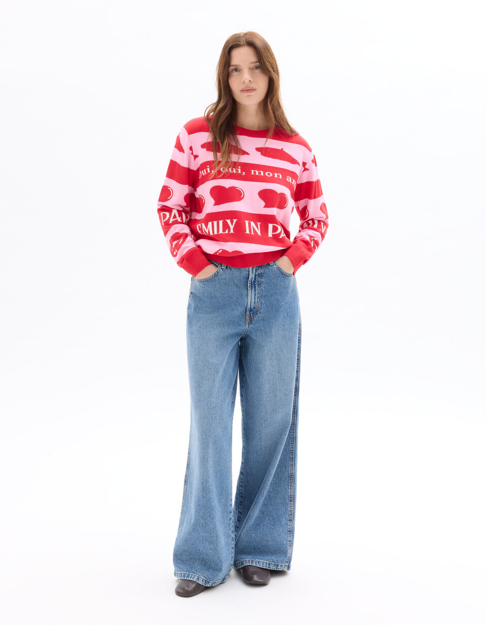 Emily in Paris - rode gebreide trui | celio be camaïeu