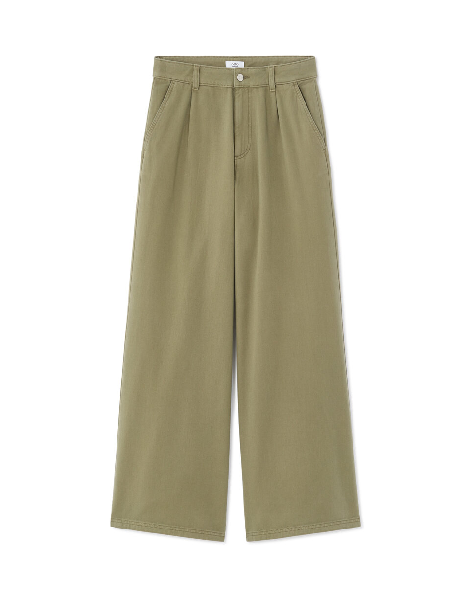 Pantalon large à plis - kaki | celio women