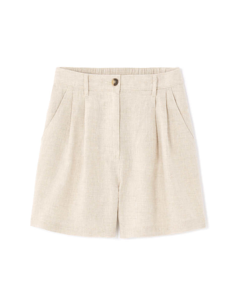 Short 100% lin à plis - naturel | celio women