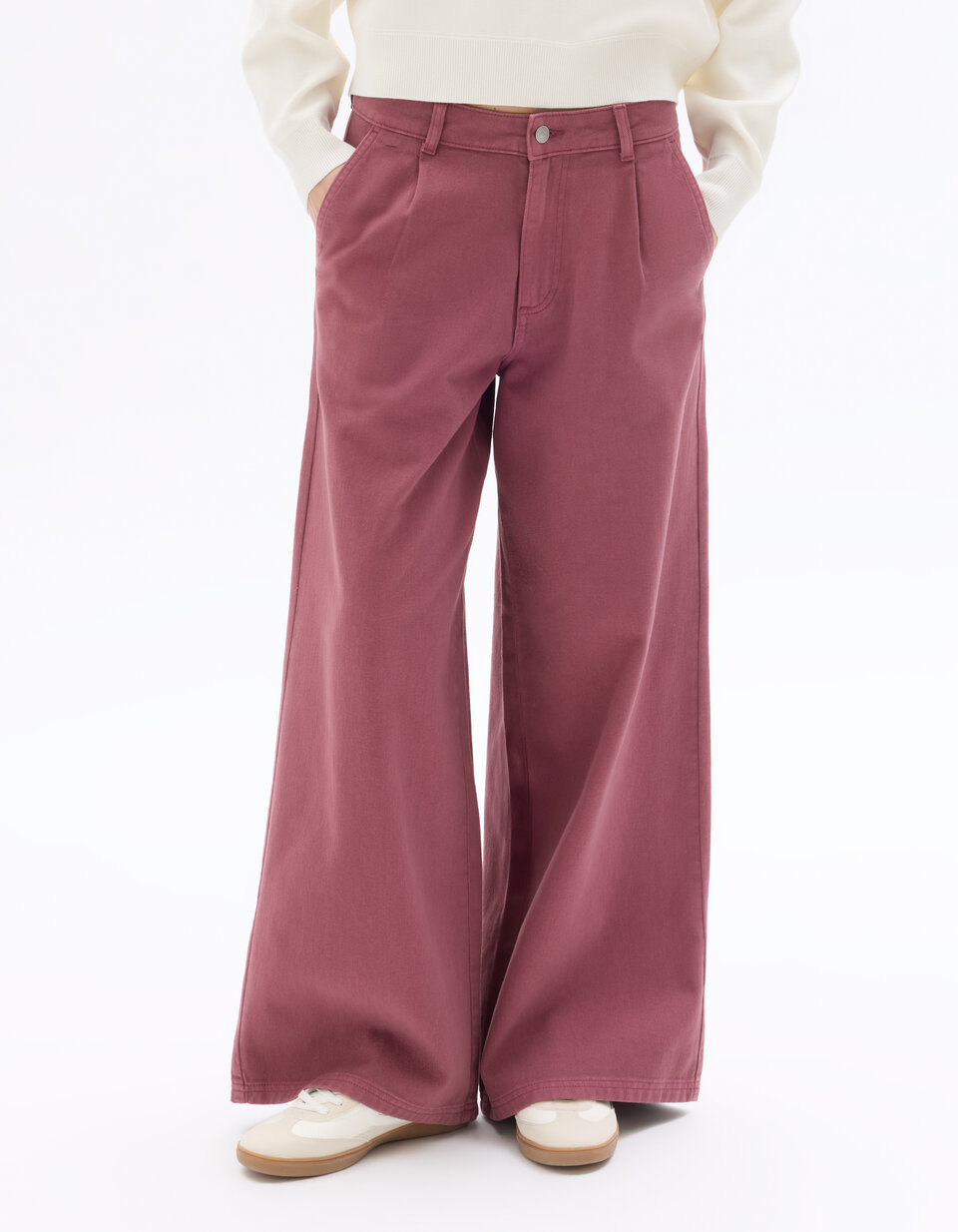 Pantalon large à plis - rose | celio women