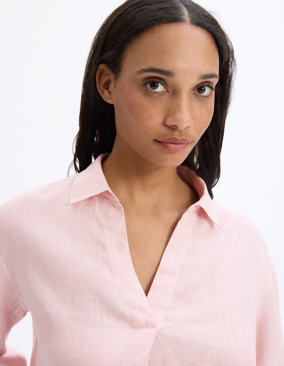 Blouse 100% Lin - rose | celio be camaïeu