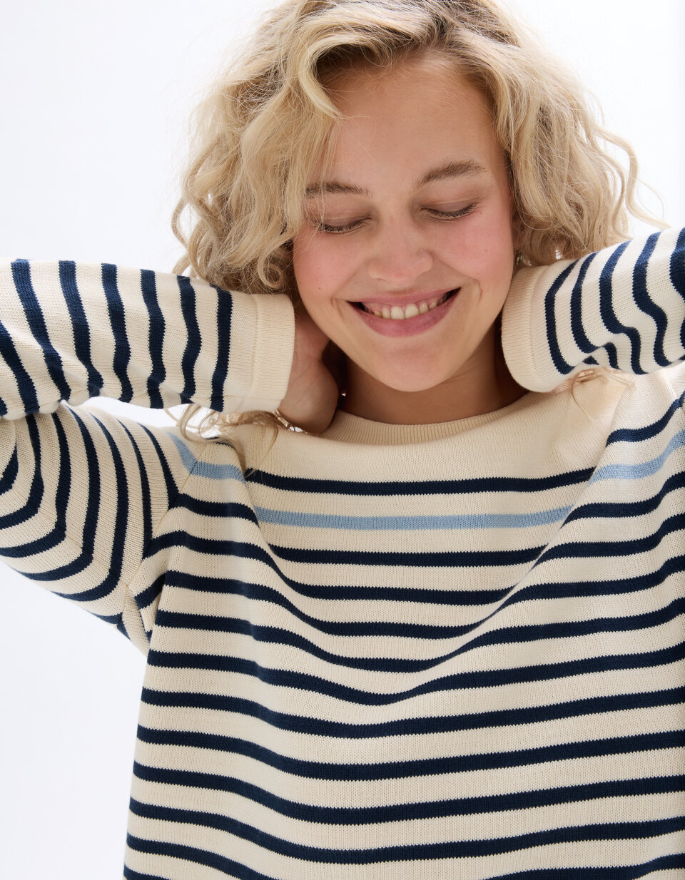 The French striped sailor sweater - blue and white | celio be camaïeu