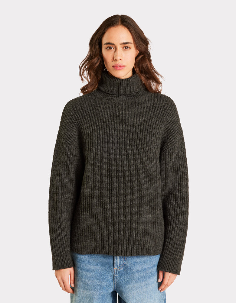 Pull épais à col roulé - gris | celio be camaïeu