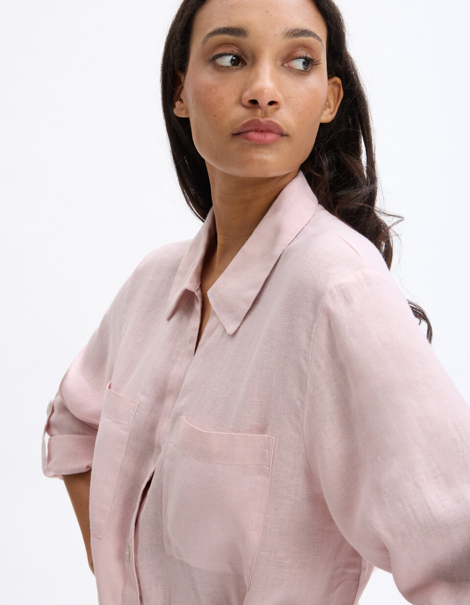 Robe longue en lin - rose | celio be camaïeu