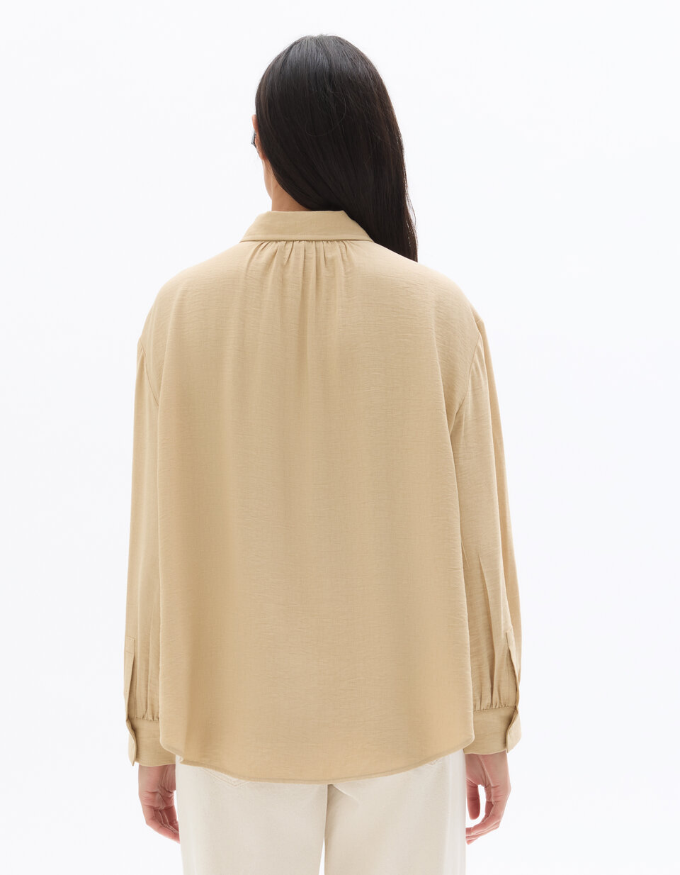 Chemisier oversize à fronces - beige | celio women