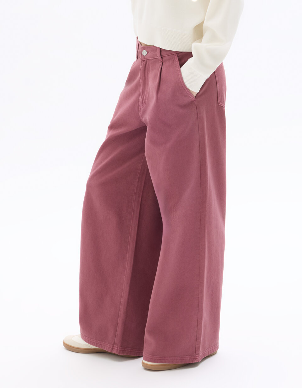 Pantalon large à plis - rose | celio women