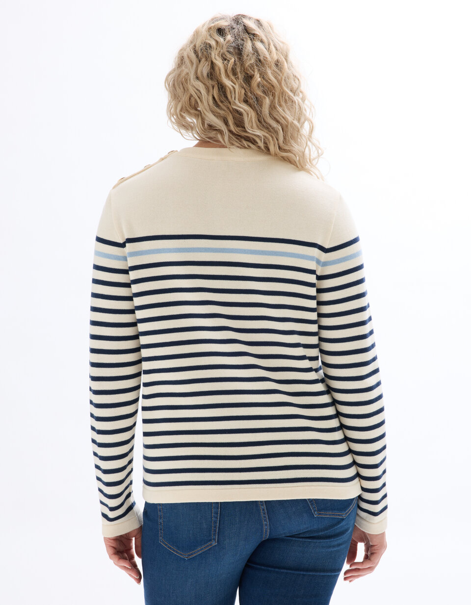 The French striped sailor sweater - blue and white | celio be camaïeu