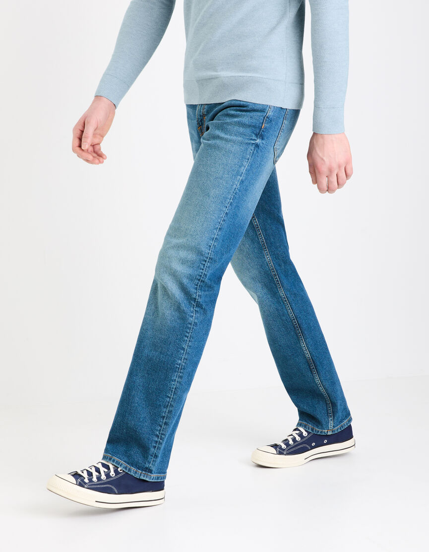 Jean regular C5 stretch 3 longueurs - bleu | celio be normal