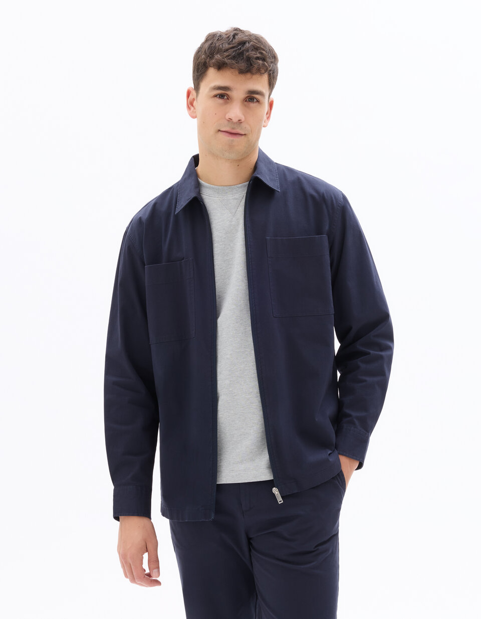 Surchemise overshirt zippée unie - marine | celio be normal