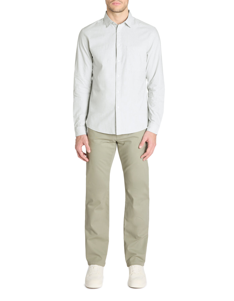 Camisa De Rayas Regular 100 Algodón Verde Celio Be Normal