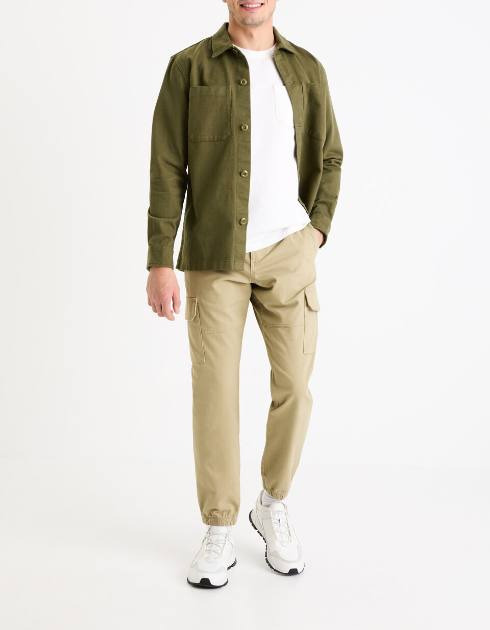 Camiseta de algodón con cuello redondo - blanca | celio be normal