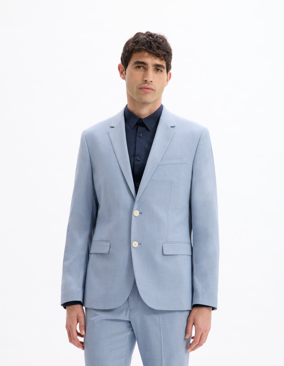 Americana de traje slim stretch - chambray | celio be normal