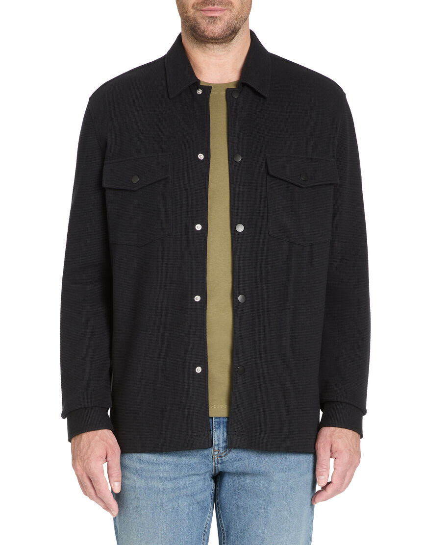 Camisa Sobrecamisa Gofrada 100 Algodón Negra Celio Be Normal