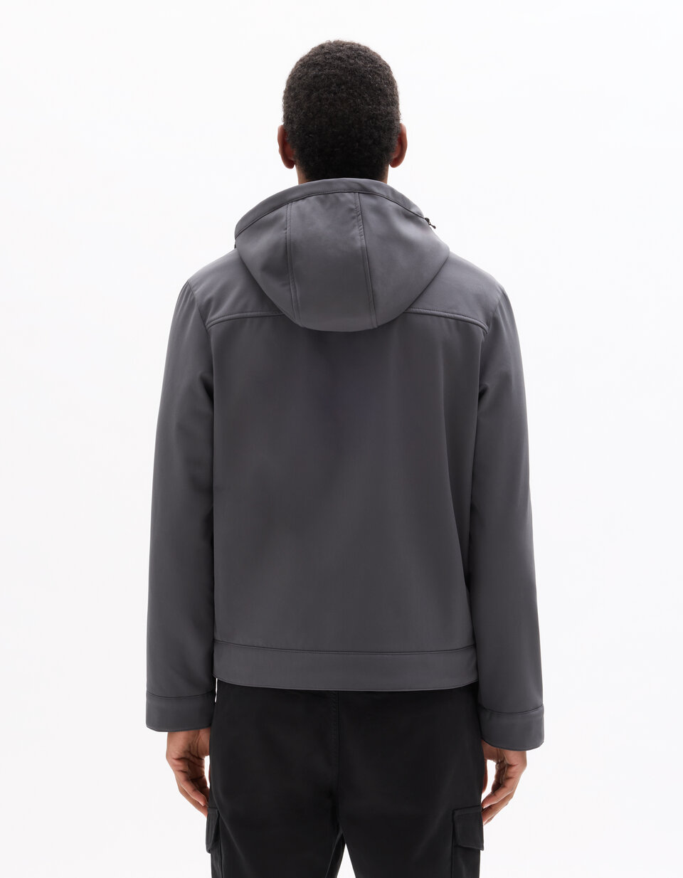 Hooded Softshell Jacket - Grey | celio be normal