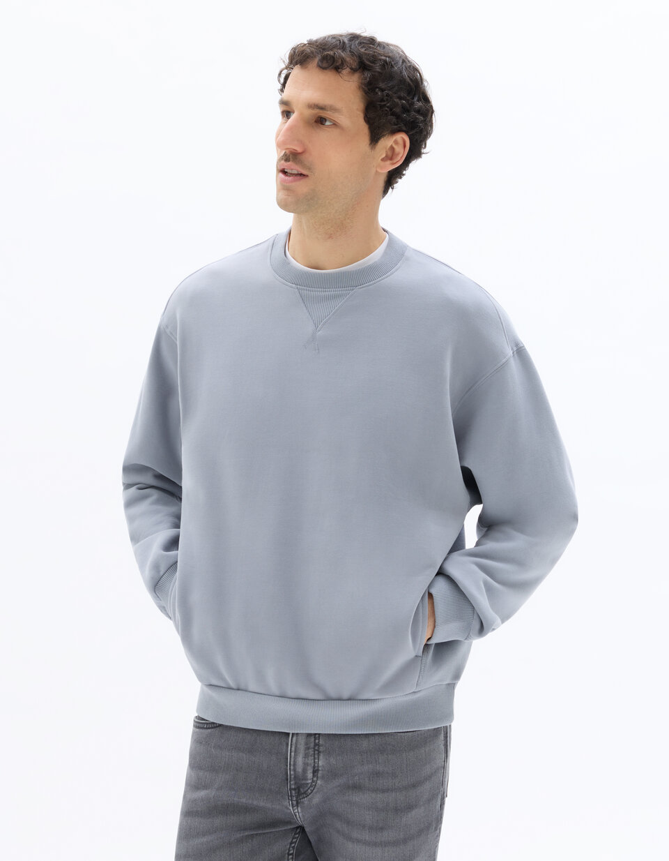 Sudadera oversize cuello redondo - azul | celio be normal