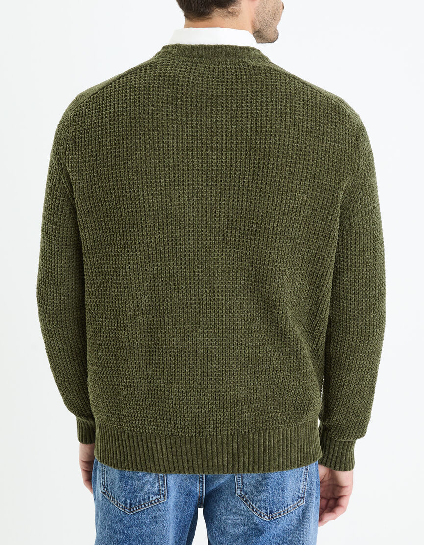 Pull col rond 100% coton - kaki | celio be normal
