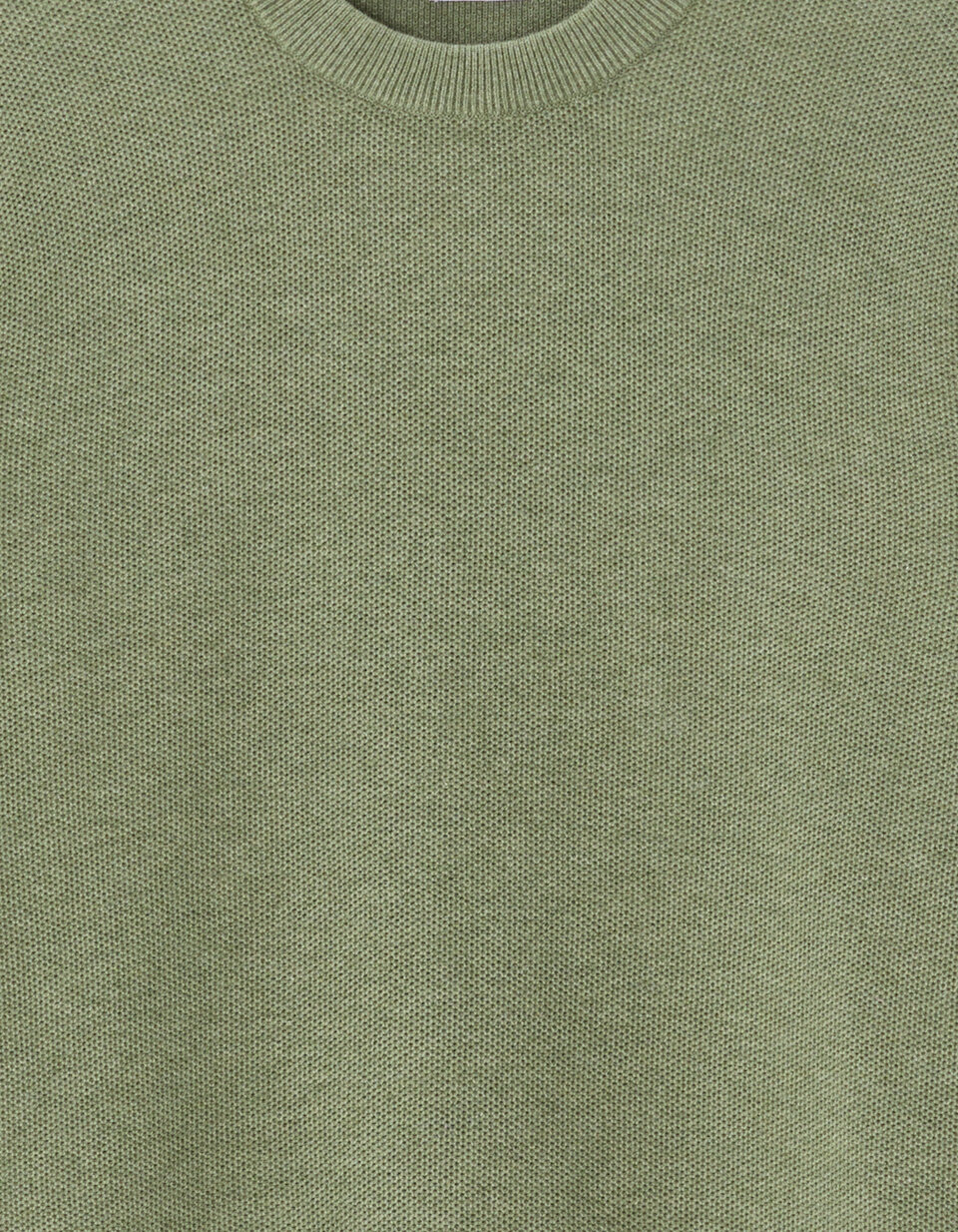 Pull col rond 100% coton - vert moyen | celio