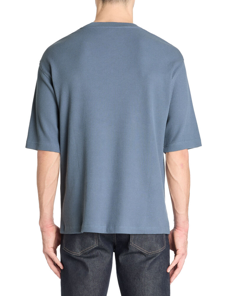 Camiseta Oversize De Cuello Redondo 100 Algodón Azul Celio Be Normal