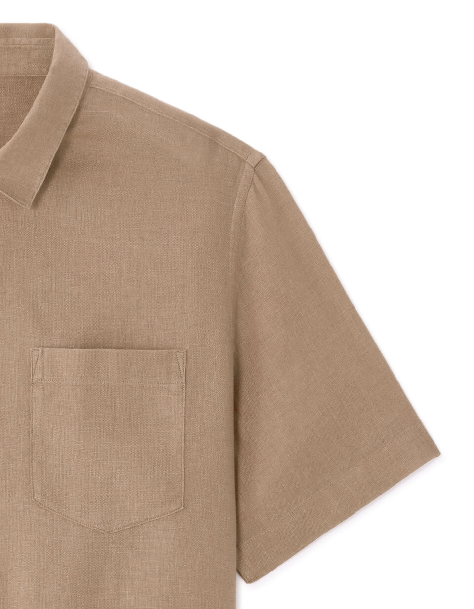 Chemisette regular 100% lin - marron clair | celio