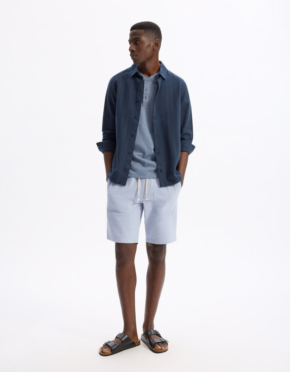 Bermuda 100% coton - bleu | celio be normal