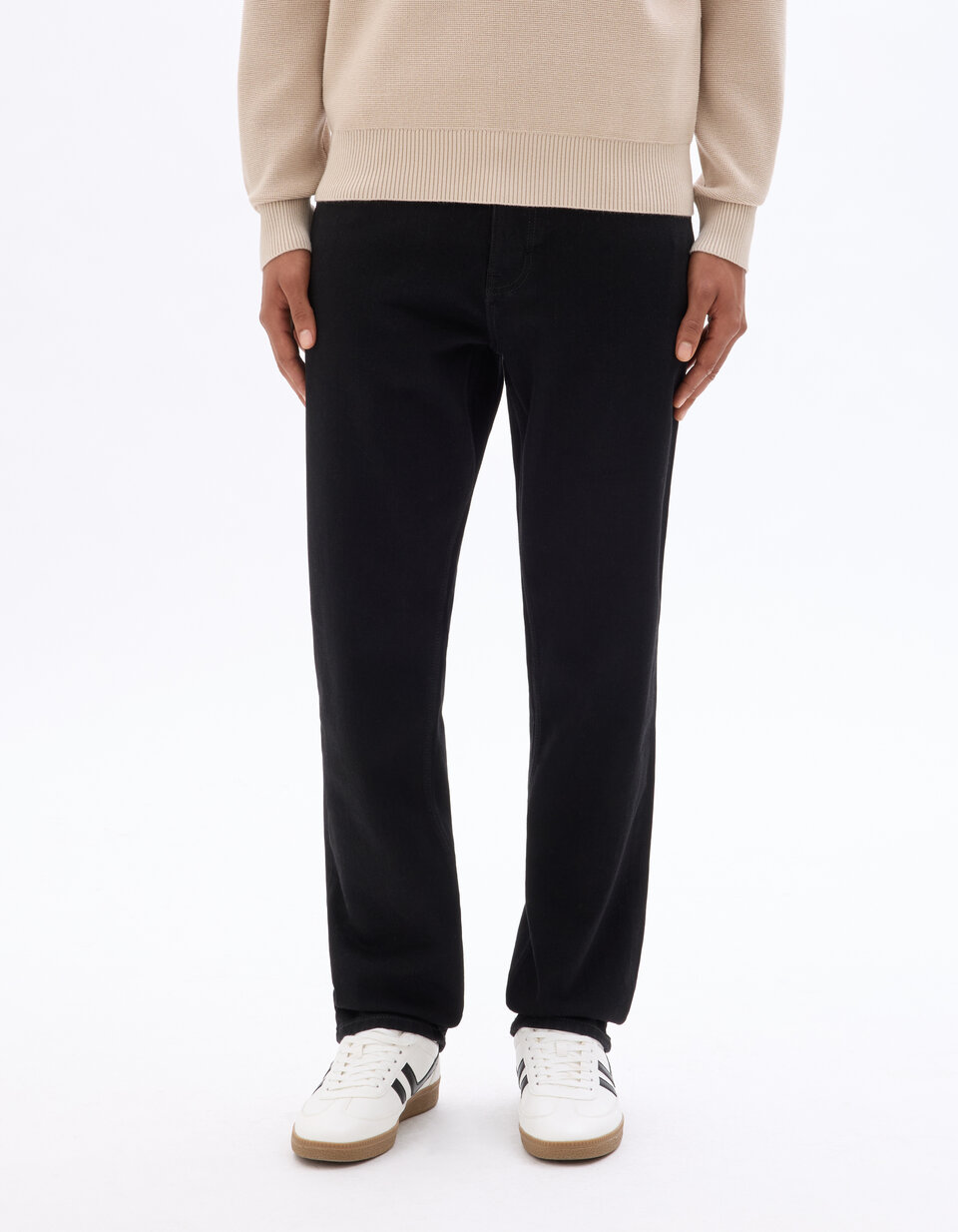 Jean C.15 straight coton stretch 3 longueurs - noir | celio be normal