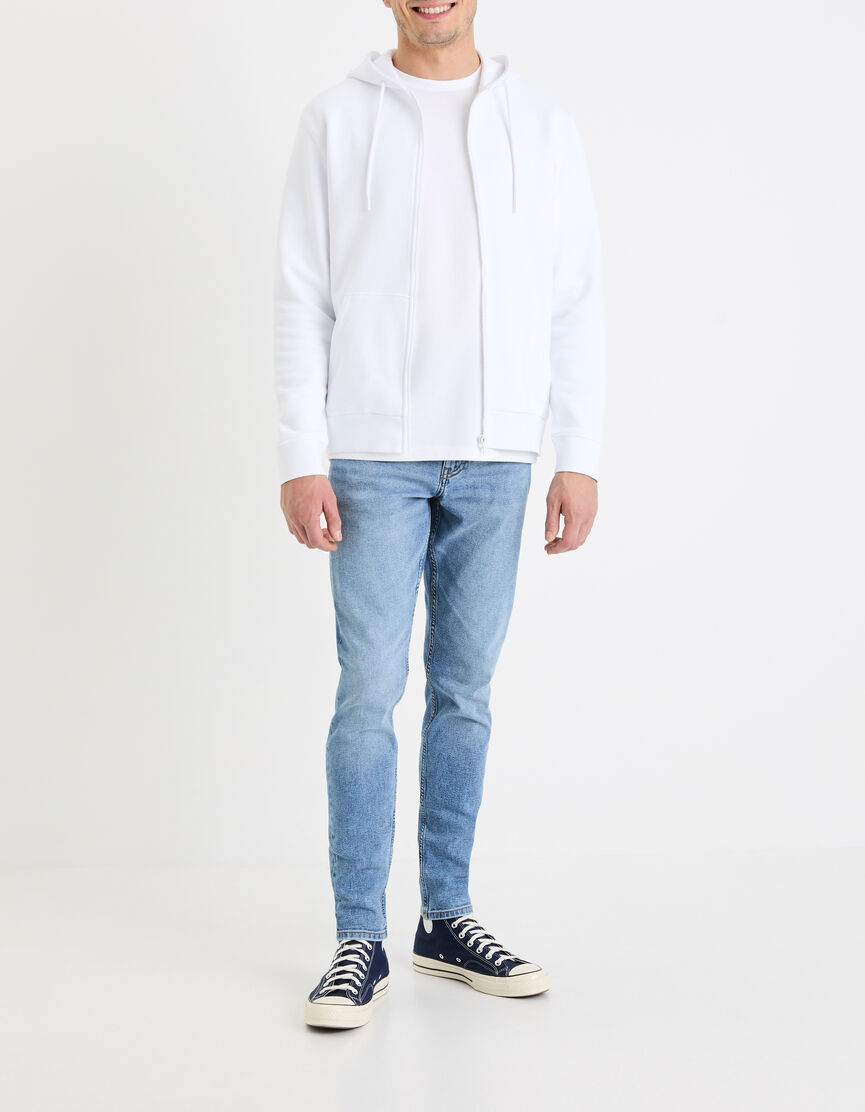 Camiseta De Cuello Redondo En Algodón Mezclado Blanco Celio Be Normal