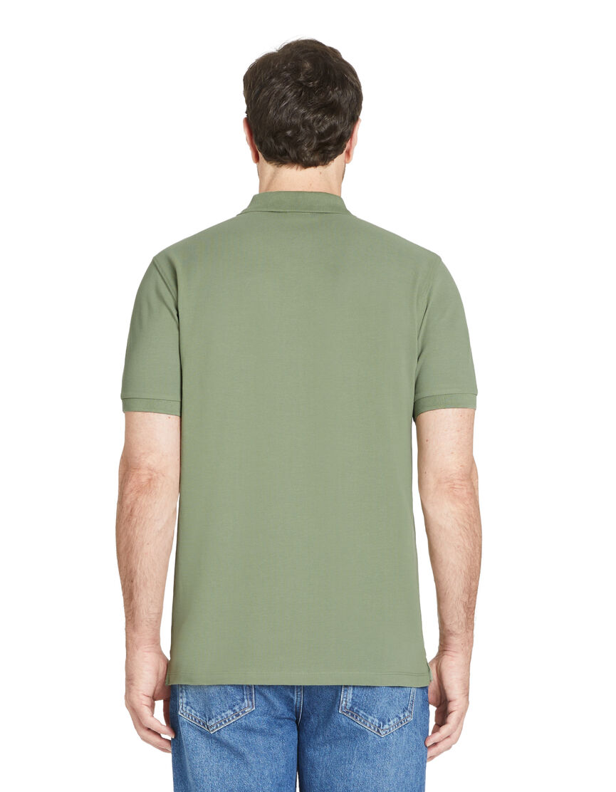 Polo Recto De Piqué En Algodón Color Caqui Celio Be Normal