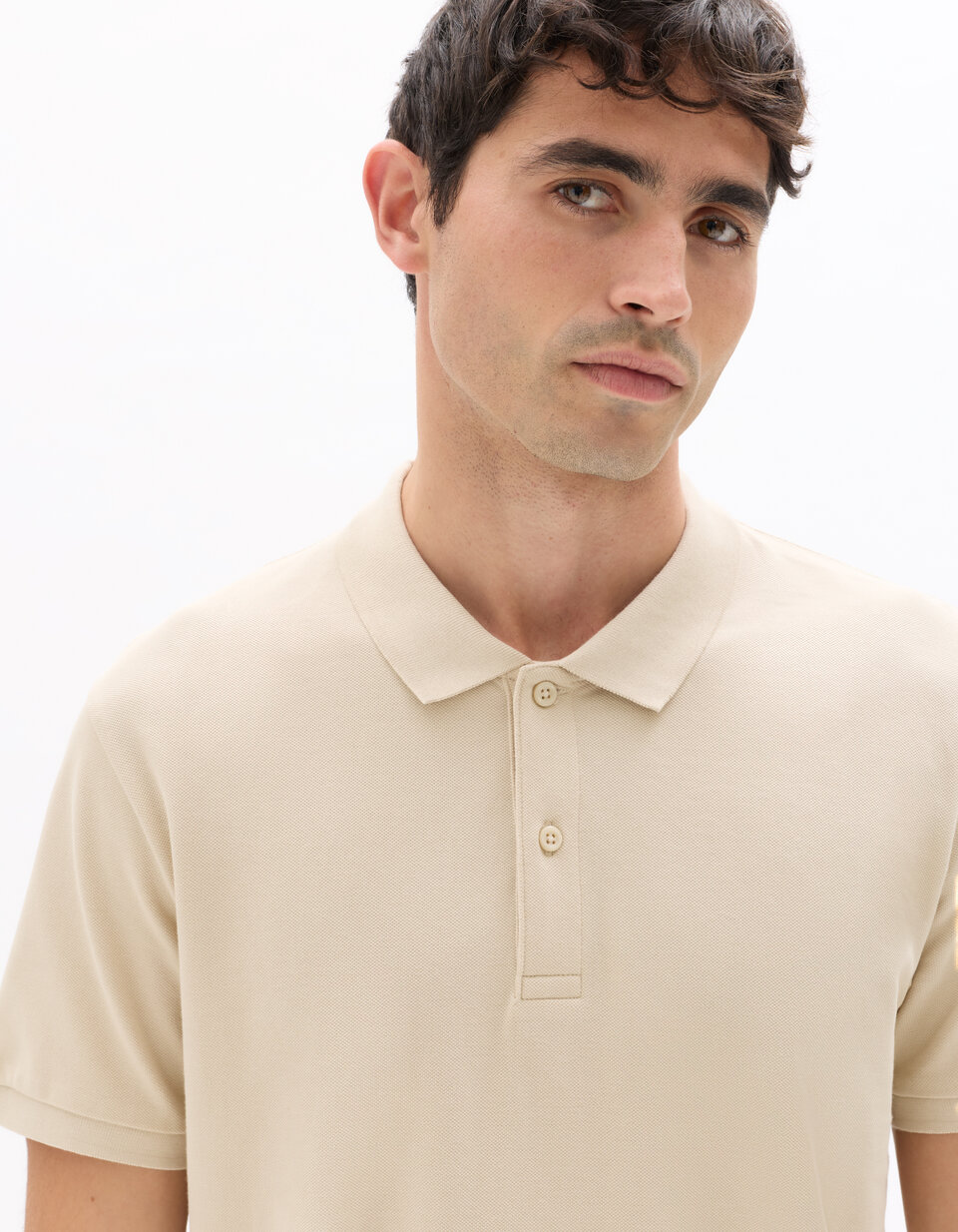 Polo piqué regular 100% coton - beige clair | celio be normal