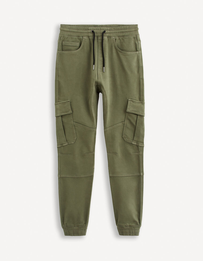 Pantalón Cargo Slim De Algodón Elástico Color Caqui Celio Be Normal