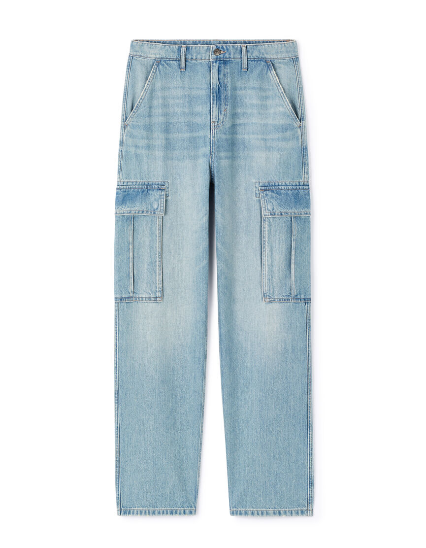 Jean Baggy 100 Coton C75 Bleu Clair Celio Be Normal
