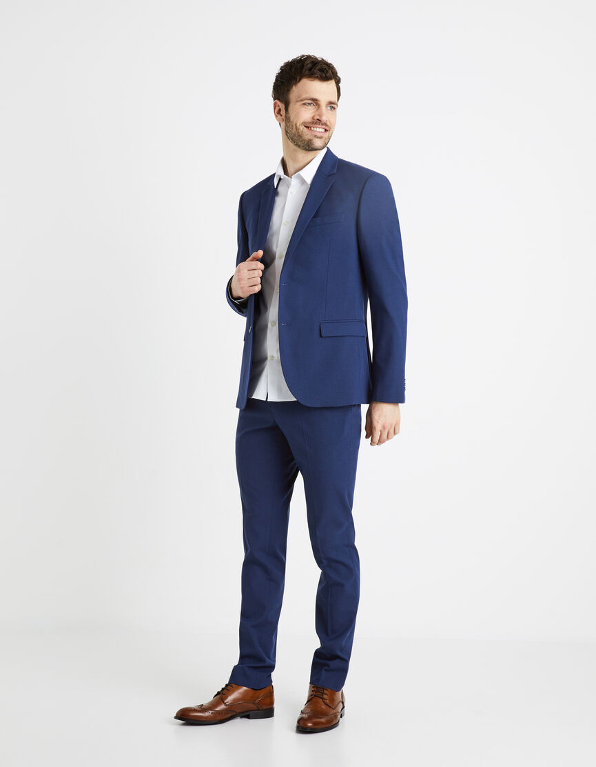 Veste De Costume Slim Stretch Bleu Celio Be Normal