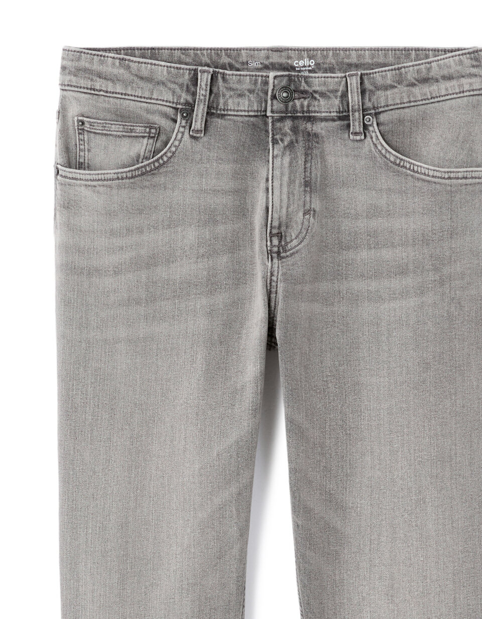 Jeans slim algodão stretch - cinzento claro | celio be normal