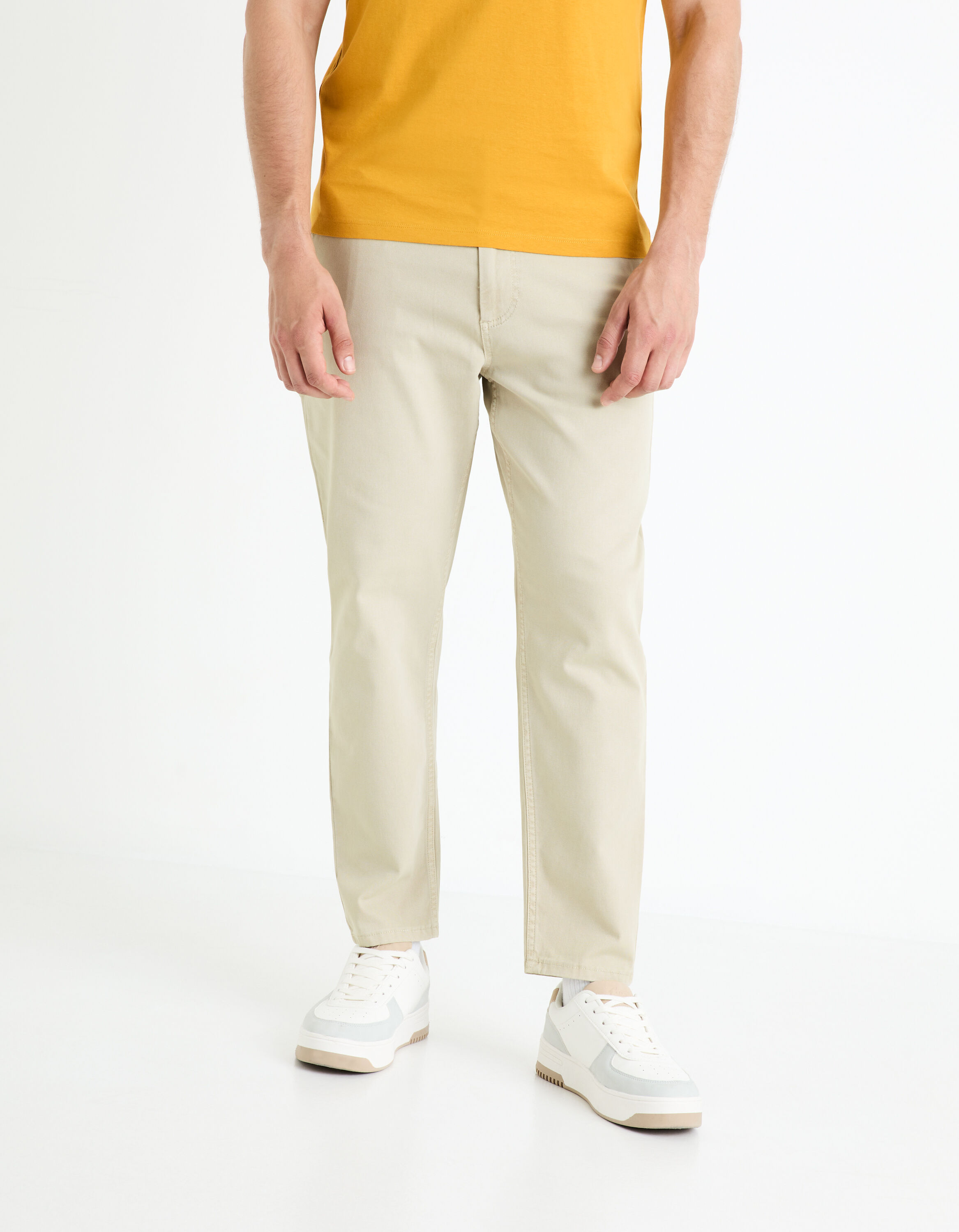 Broek Carpenter stretch katoen - beige | celio be normal
