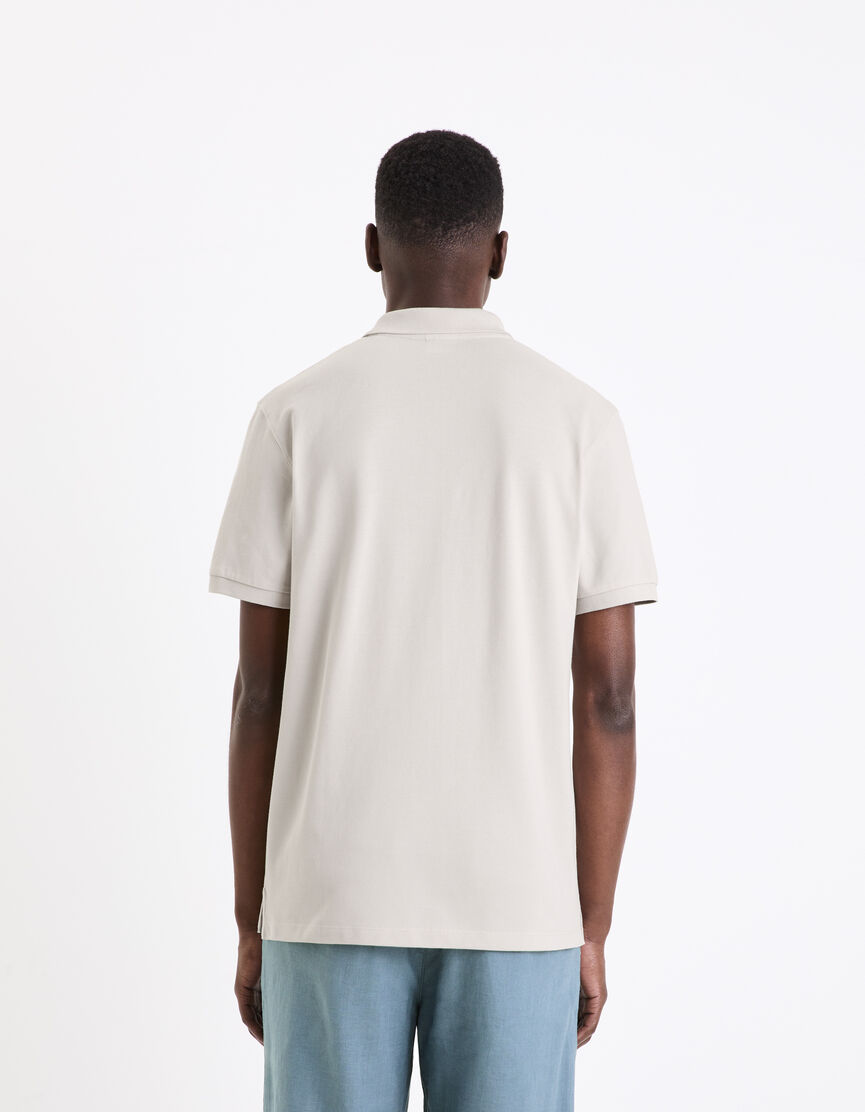 Polo Piqué Recto De Algodón Gris Celio Be Normal