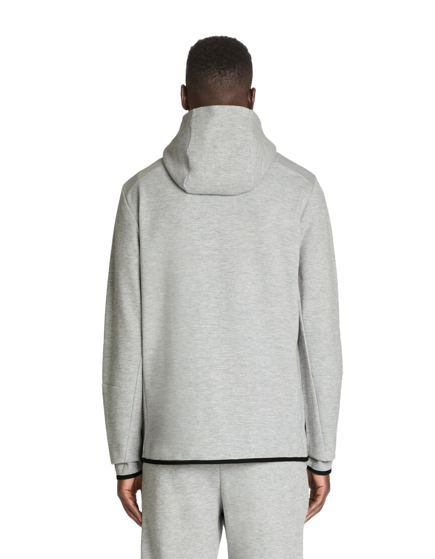 Sudadera con capucha ajustada de algod n mezclado con cremallera - gris ...