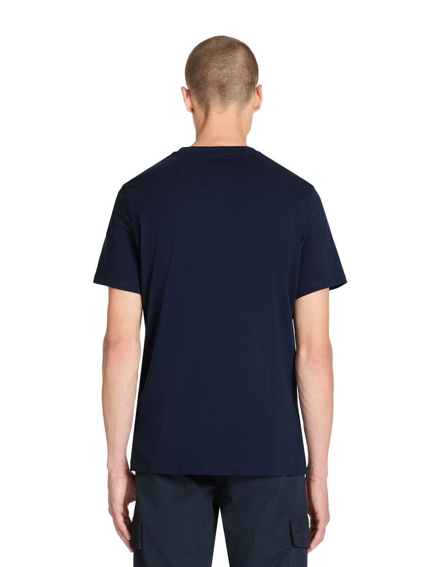 Camiseta De Cuello Redondo 100 Algodón Azul Marino Celio Be Normal