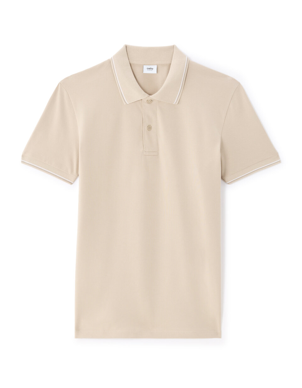 Polo slim coton stretch - beige | celio