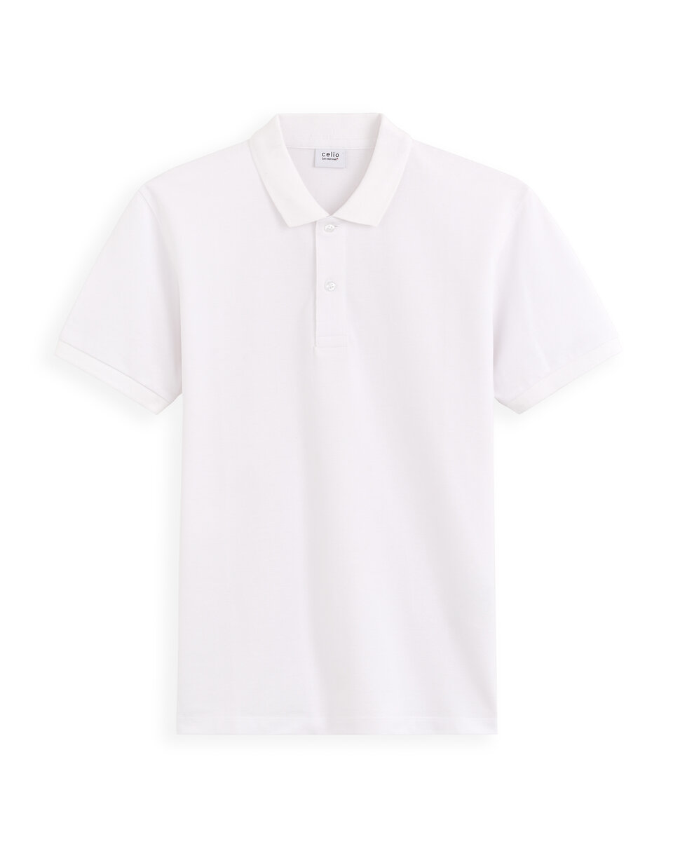 Polo Recto De Piqué En Algodón Blanco Celio Be Normal
